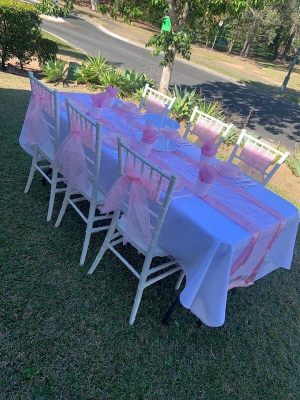 Pink Children’s Table Setup – Beautiful Events Party Hire