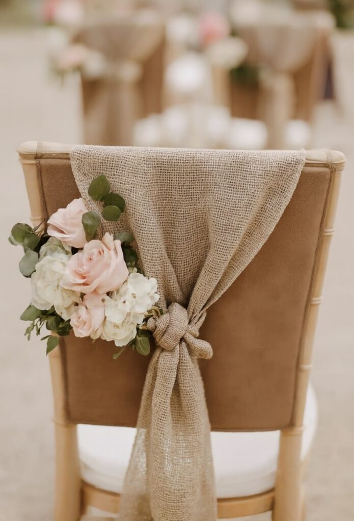 Imitation Hessian Chair Sash – Beautiful Events Party Hire